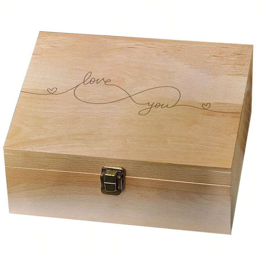 Rectangle Wooden Memory Keepsake Boxes With Lids For Anniversary ...