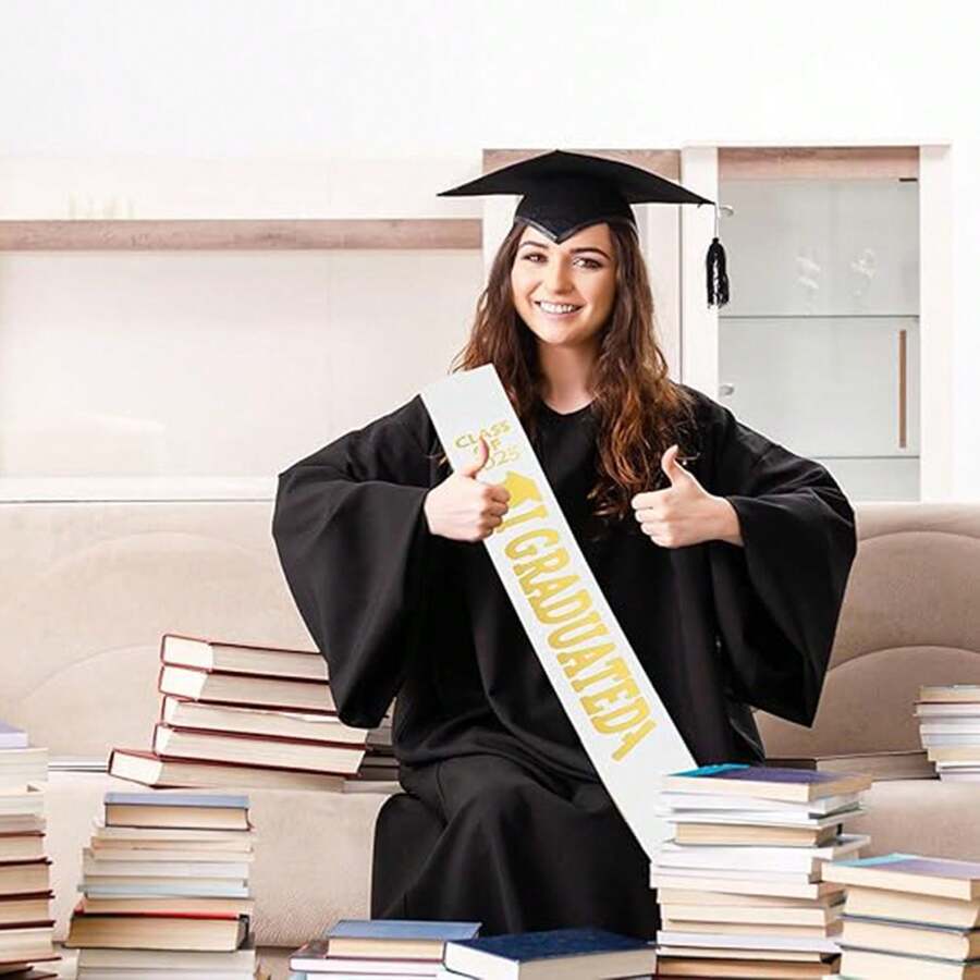 Class 2025 Belt Finally Graduation Class 2025 Cheerleader Satin Ribbon ...