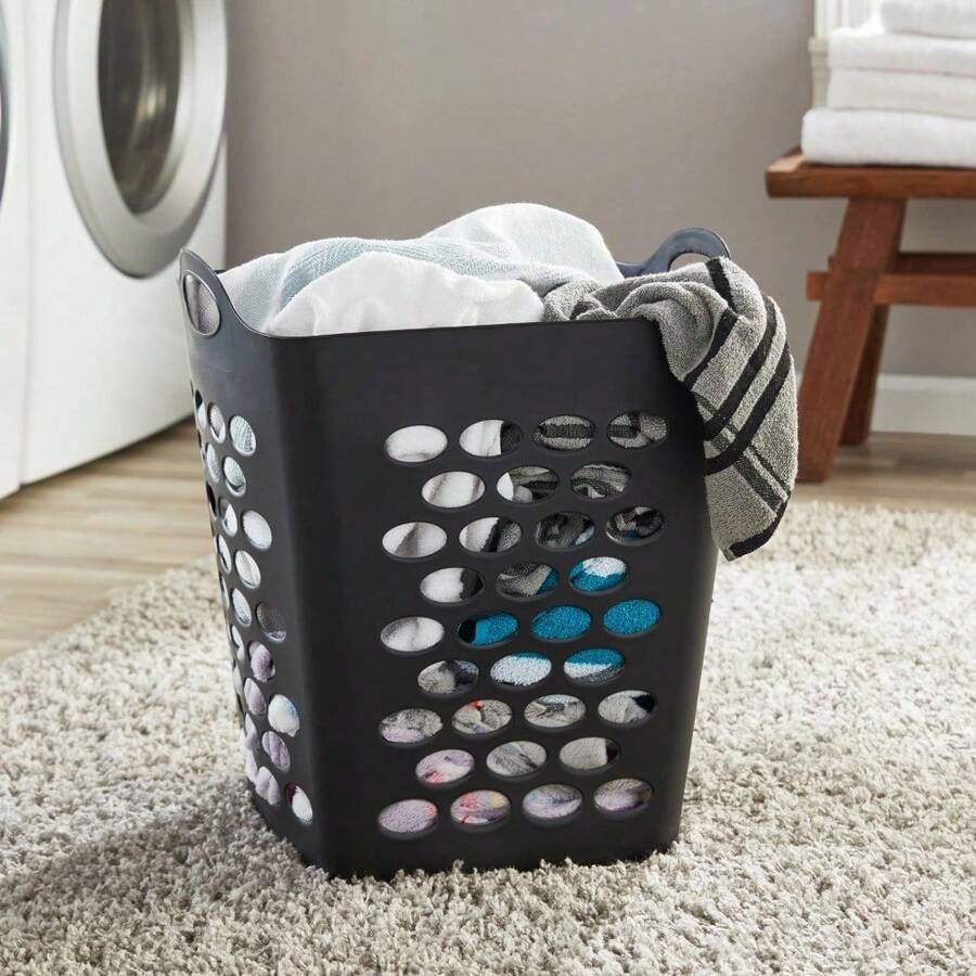 Flexible Black Laundry Hamper, 20 Inches | SHEIN USA