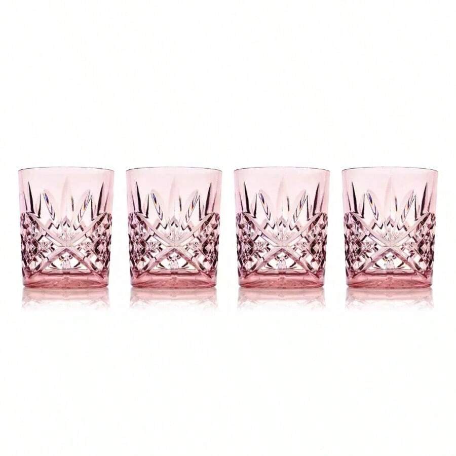 Godinger Silver Set Of 4 Dublin Acrylic Blush Double Old Fashion ...