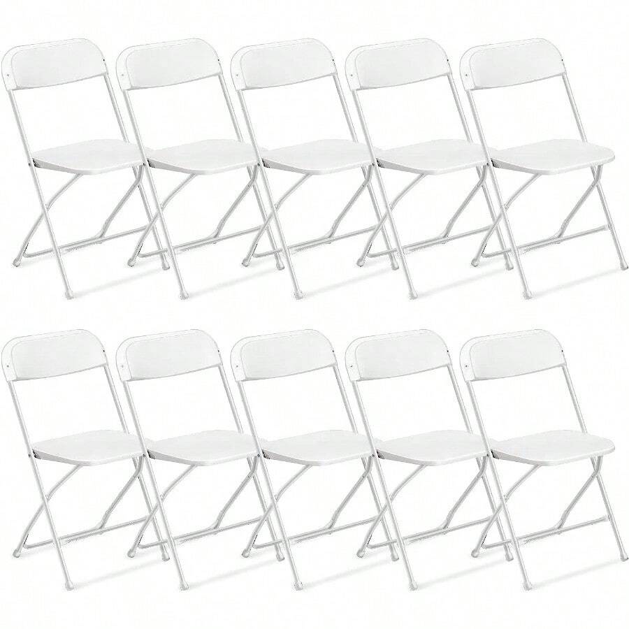 10 Pack Commercial Plastic Folding Chairs Stackable Wedding Party ...