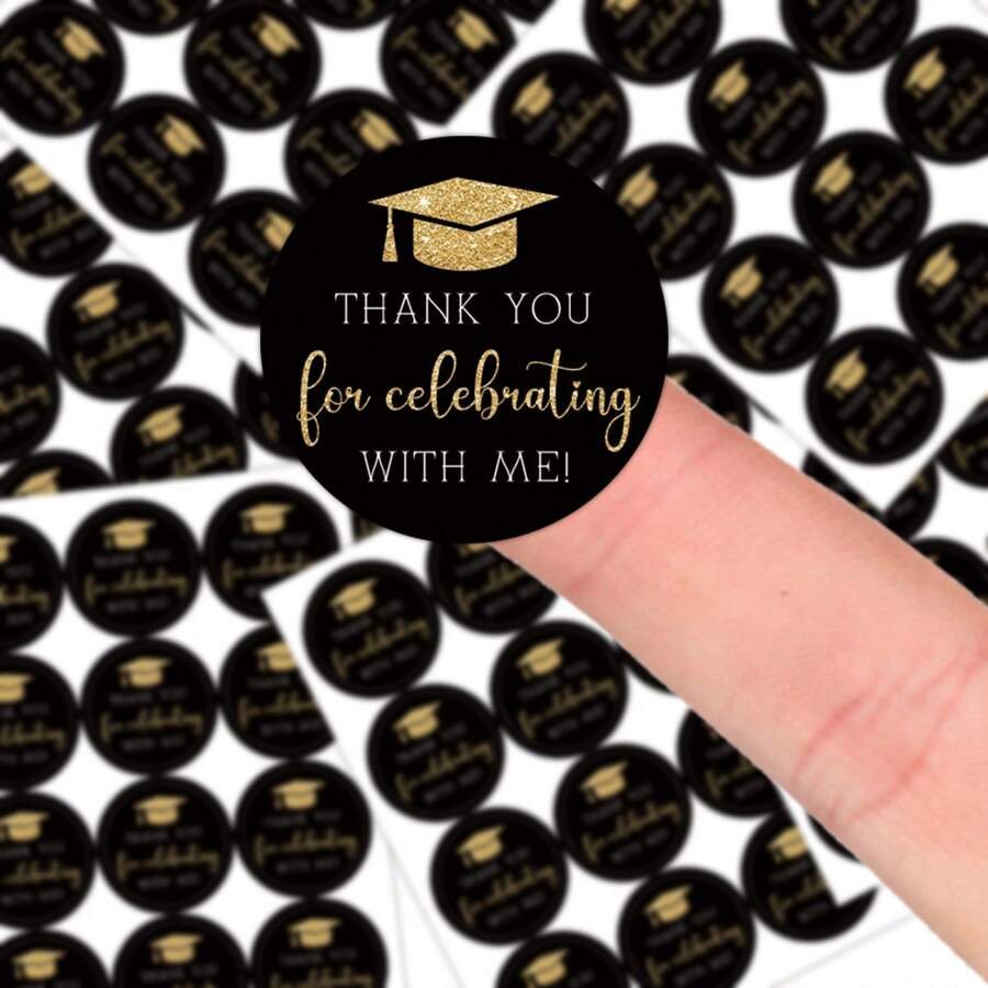 10 Sheets Graduation Thank You Stickers - Congrats Grad Round Labels ...