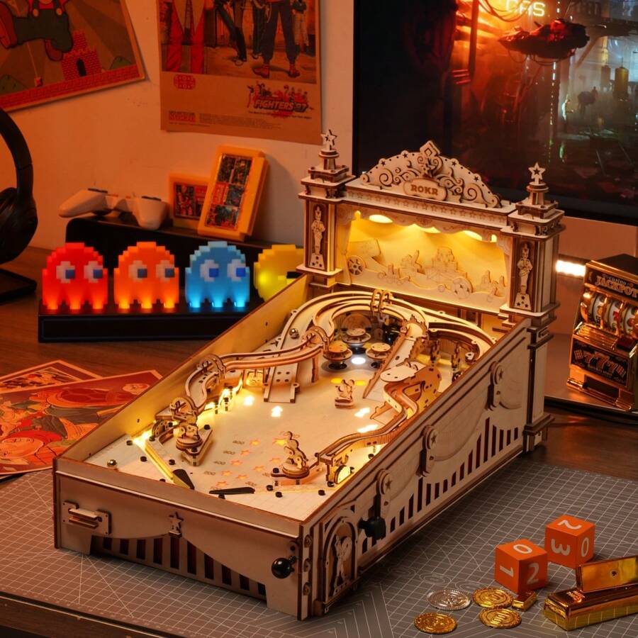Robotime Rokr 3d Wooden Puzzles For Adults Diy Pinball Machines For