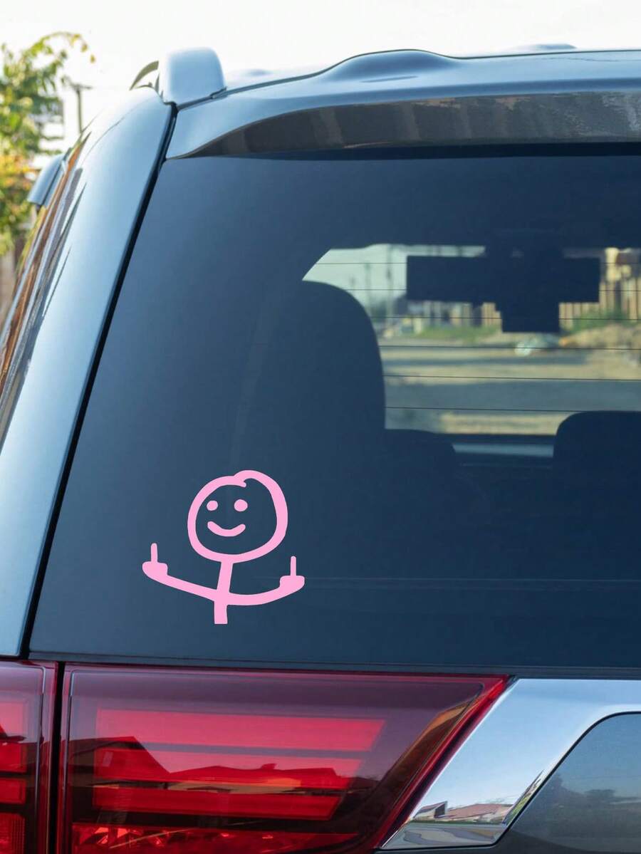 2/4 Packs Funny Smiling Little Man Cartoon Funny Meme Decal Sticker For ...