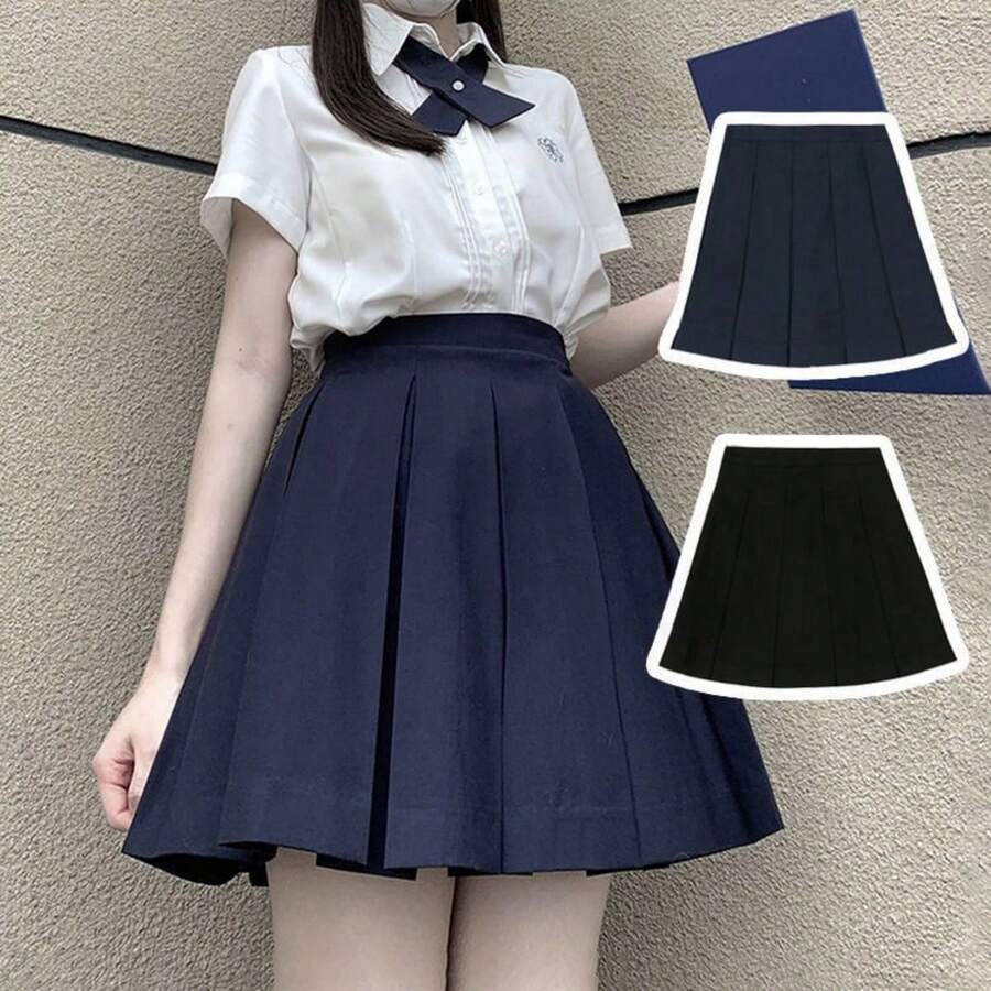1pc Pure & Cute Japanese School Style Pleated Skirt, Versatile ...