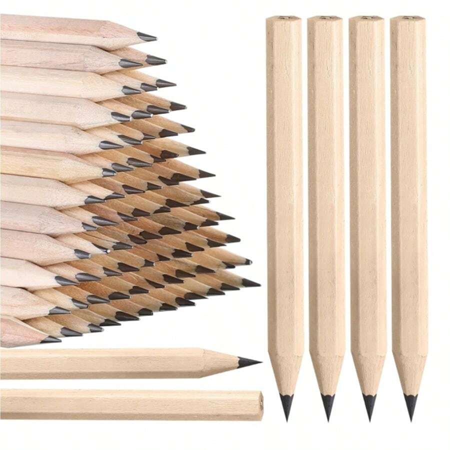 50PCS Hexagon Rod Log Pencil Safety Continuous Core Student Pencil ...