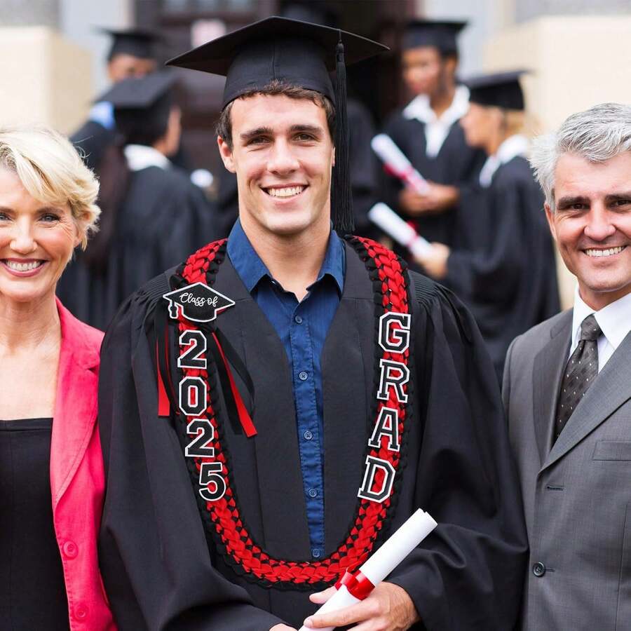 2025 GRAD Graduation Wreath Double Weaving Necklace Graduation Ribbon ...
