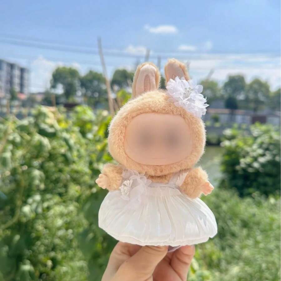 Caixa Surpresa LABUBU Figura LABUBU Sentado Ereto Conjunto com Vestido ...