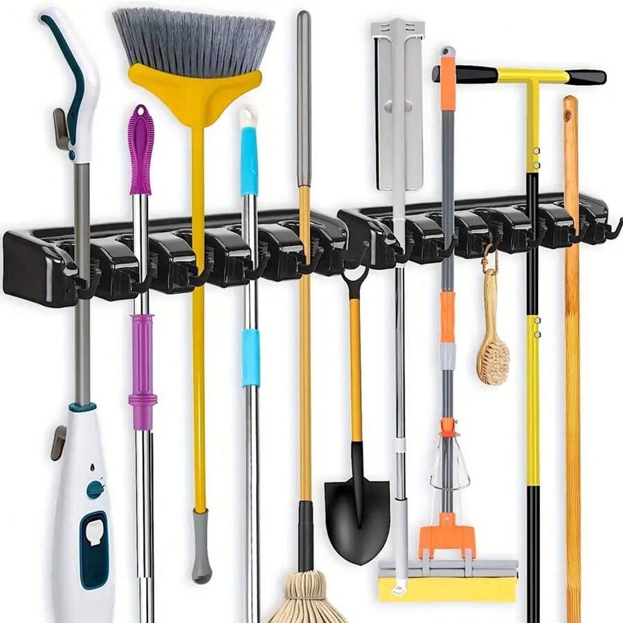 Multi Functional Magic Mop Rack, Broom Holder, Mop Clip, Hook, Bathroom ...