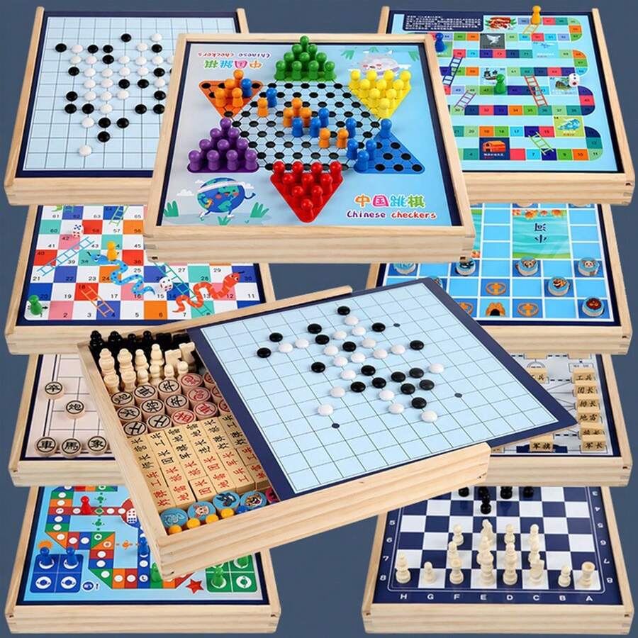 Multifunctional Chessboard Game Box, Chess Board Game Set Including ...