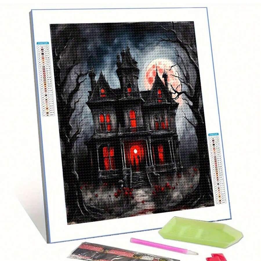 1 Set 40*50CM 1 Piece Horror Haunted House Diamond Painting Set - Round ...