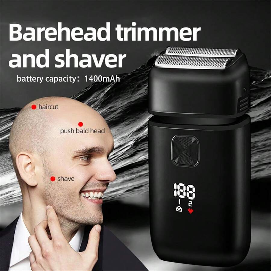 Men Electric Razor Trimmer Cordless Waterproof Double Floating Blades ...