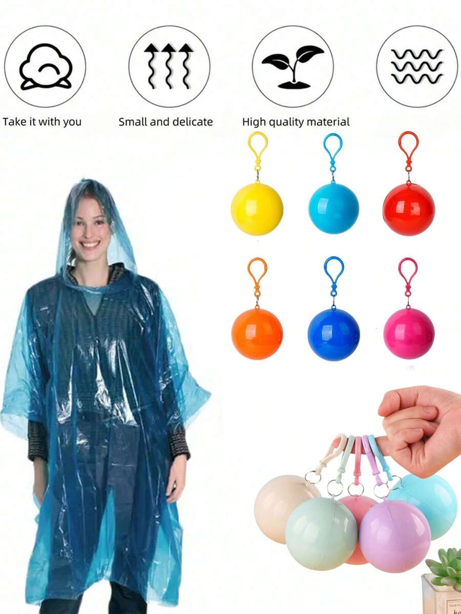 10/6/3/1pc Portable Disposable Compact Poncho Keychain - Emergency ...