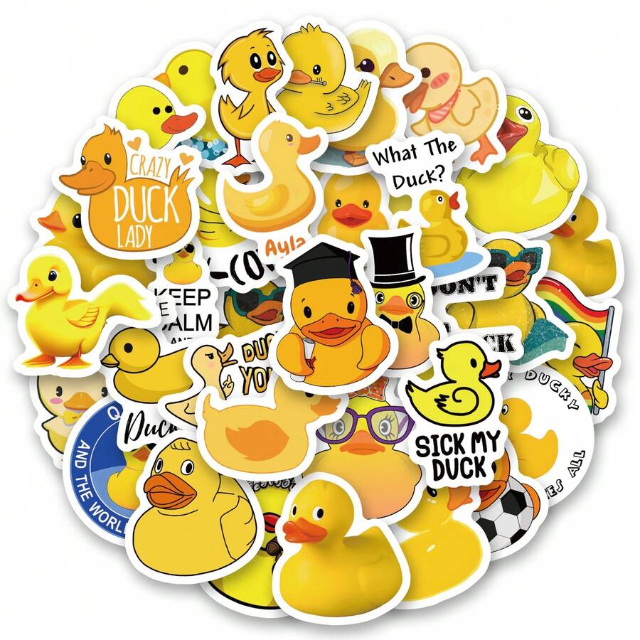 60Pcs Little Yellow Duck Stickers Vinyl Aesthetics Stickers, Decals ...