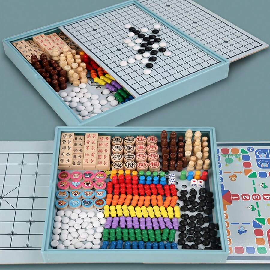 Multifunctional Chessboard Game Box, Chess Board Game Set Including ...