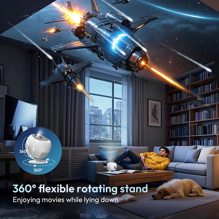 12000 Lumen WiFi 6 Bluetooth Full HD 1080P Portable Projector Supported ...