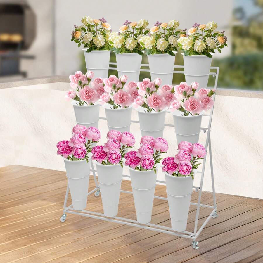 Aohuada 12 Pcs Flower Display Bucket White Decorate And Cultivate ...