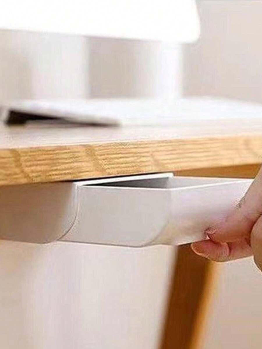 Under Desk Drawer Self-Adhesive Hidden Desktop Organizer, Attachable ...