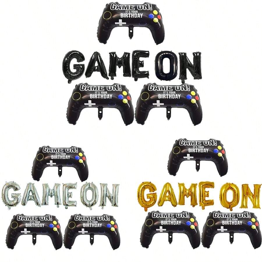 10pcs Game ON Controller Balloons Set, Suitable For Birthday & Theme ...