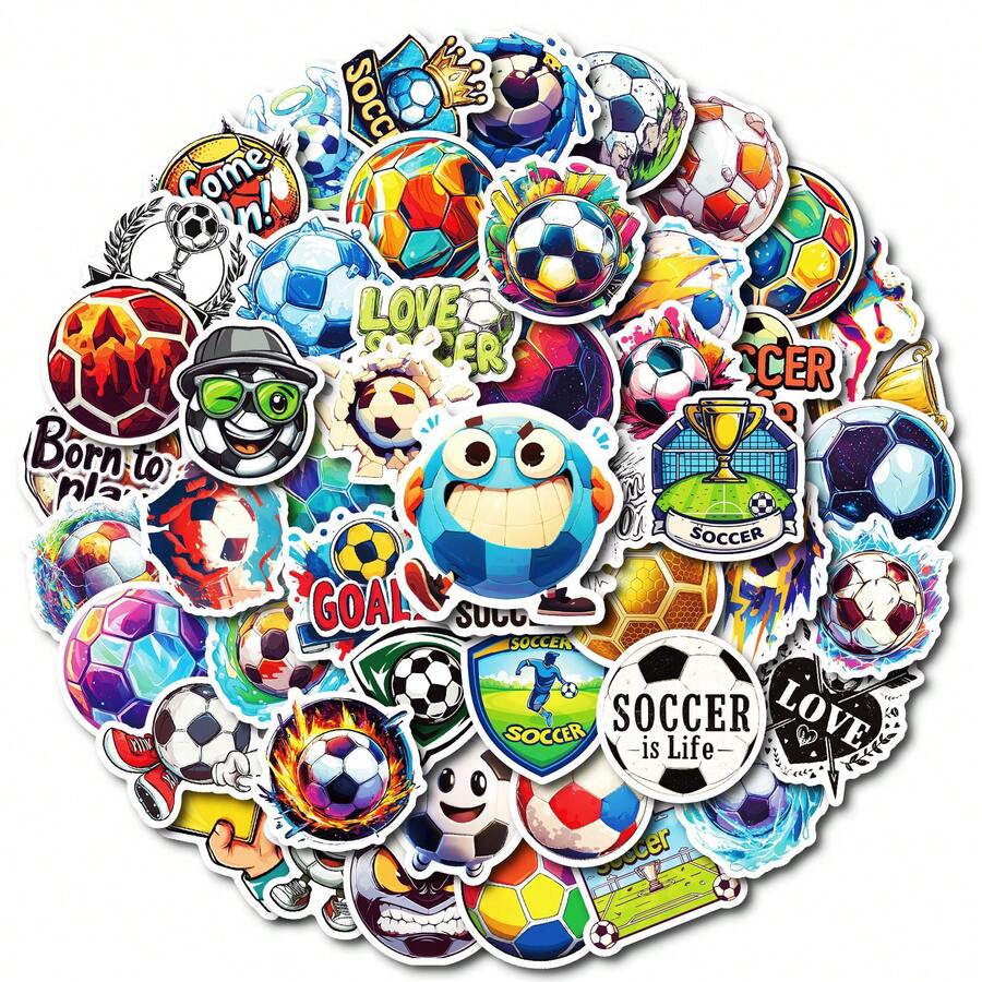 50pcs/Pack Decorative Football Graffiti Stickers For Phone Cases ...