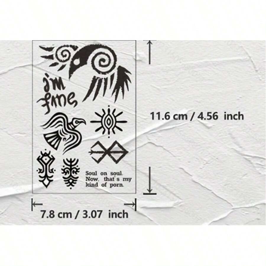 JKCODE TATTOO Waterproof Viking Ravens Tattoo Semi-Permanent Tattoos ...