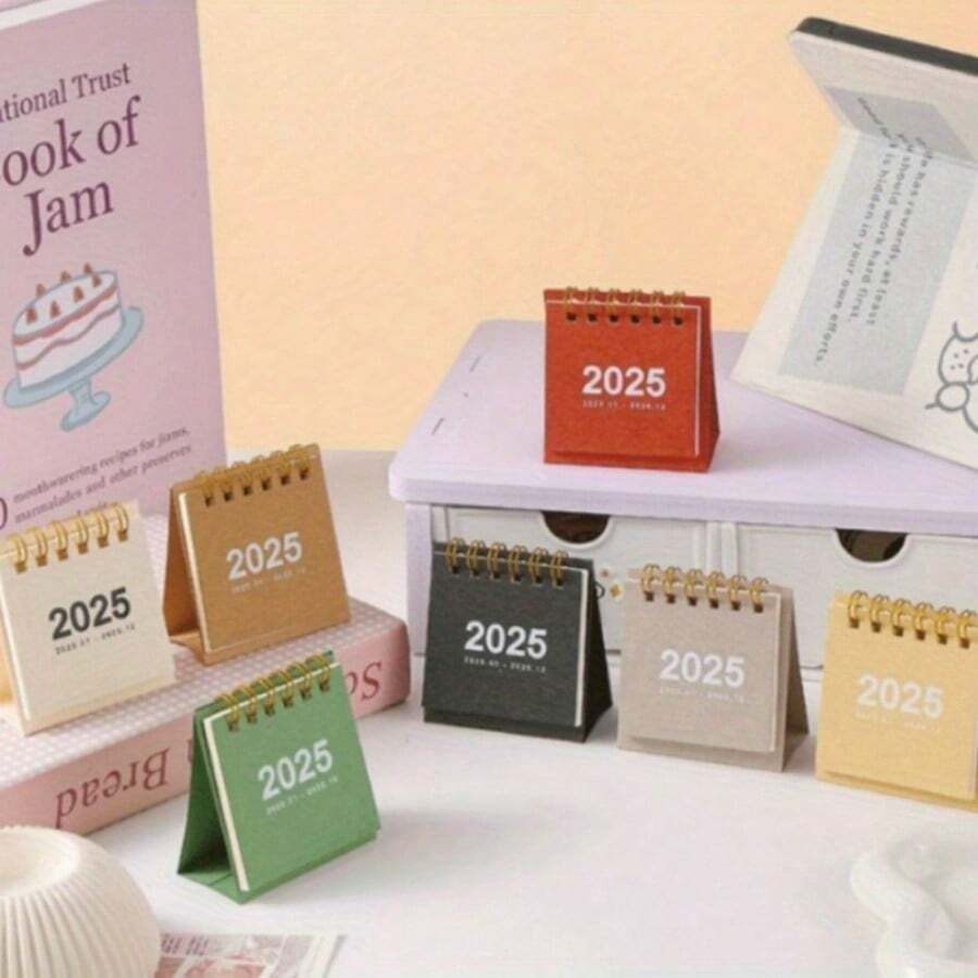 2025 Mini Calendar, Small Page Turn Calendar, Small Desktop Ornaments ...