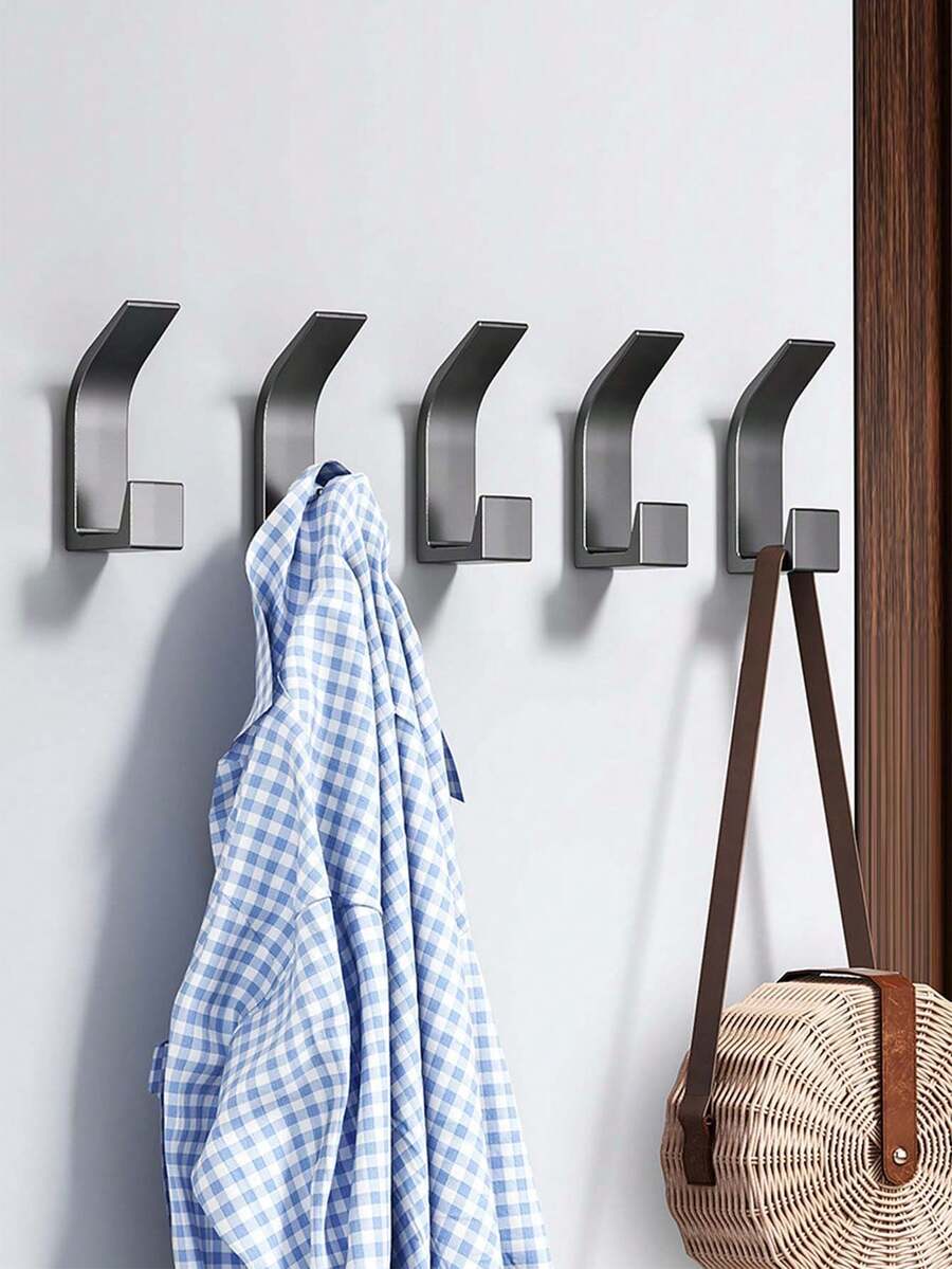 5-Piece No-Drill Wall Hooks - Multifunctional Heavy-Duty ABS Adhesive ...