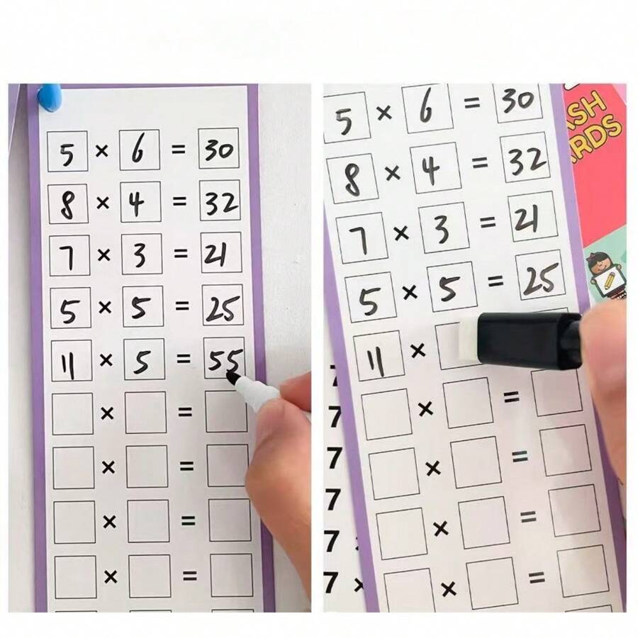 Wipe-Clean Math Exercise Book, Children's Math Practice Notebook ...