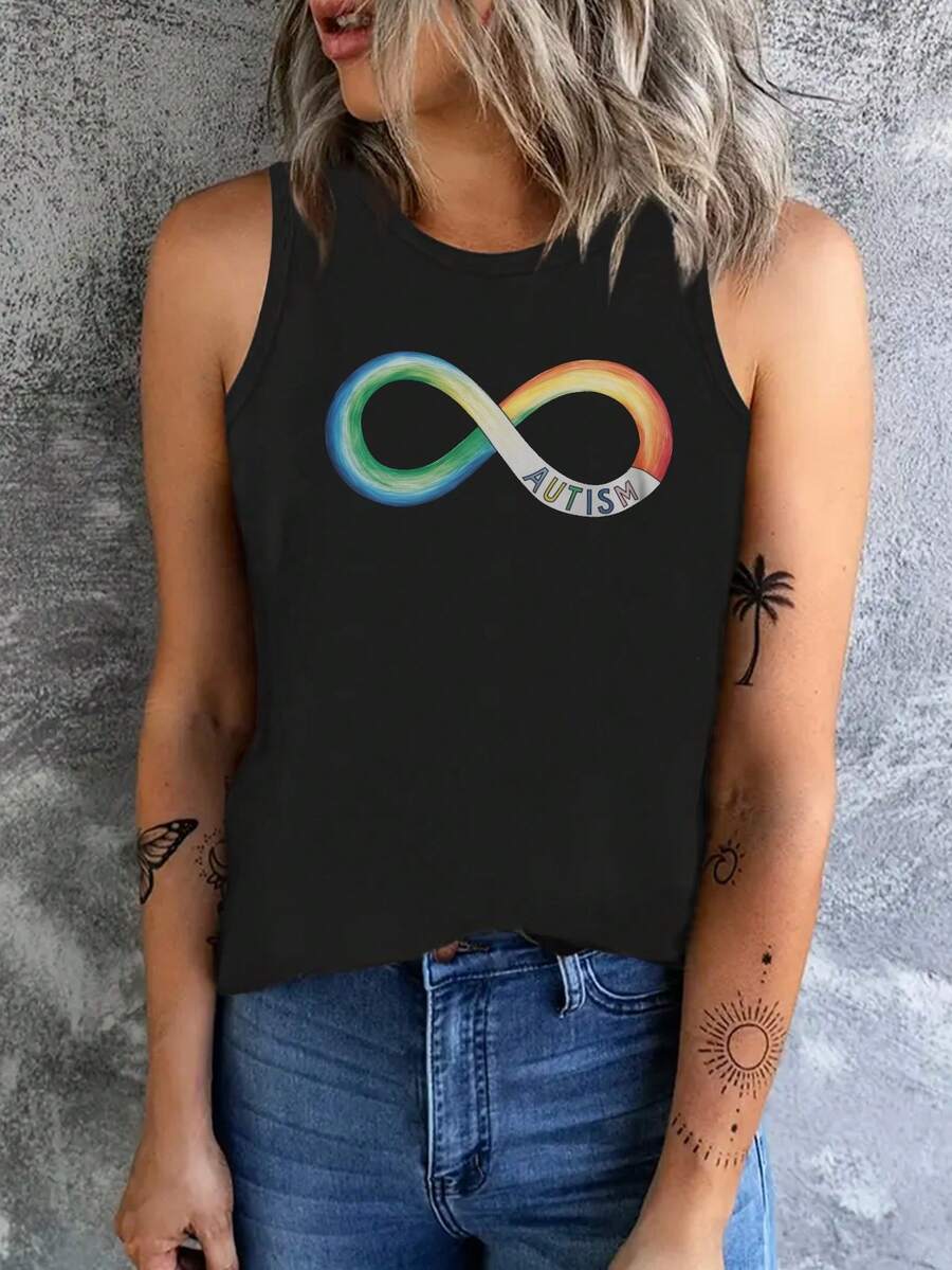 Rainbow Autism Infinity Symbol Women's Vest | SHEIN USA