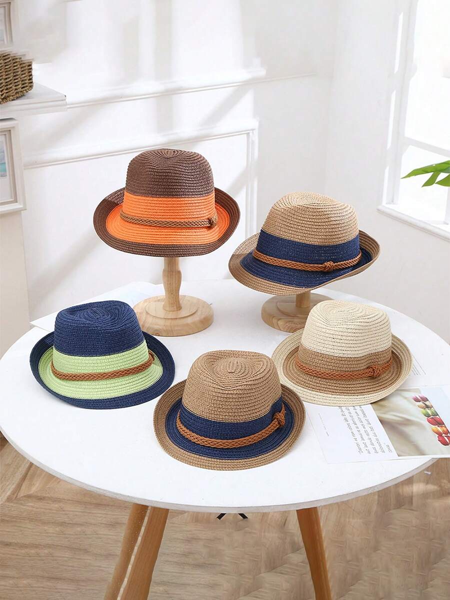 Unisex Panama Straw Hat With Brim, Summer Sun Protection Hat, Beach ...