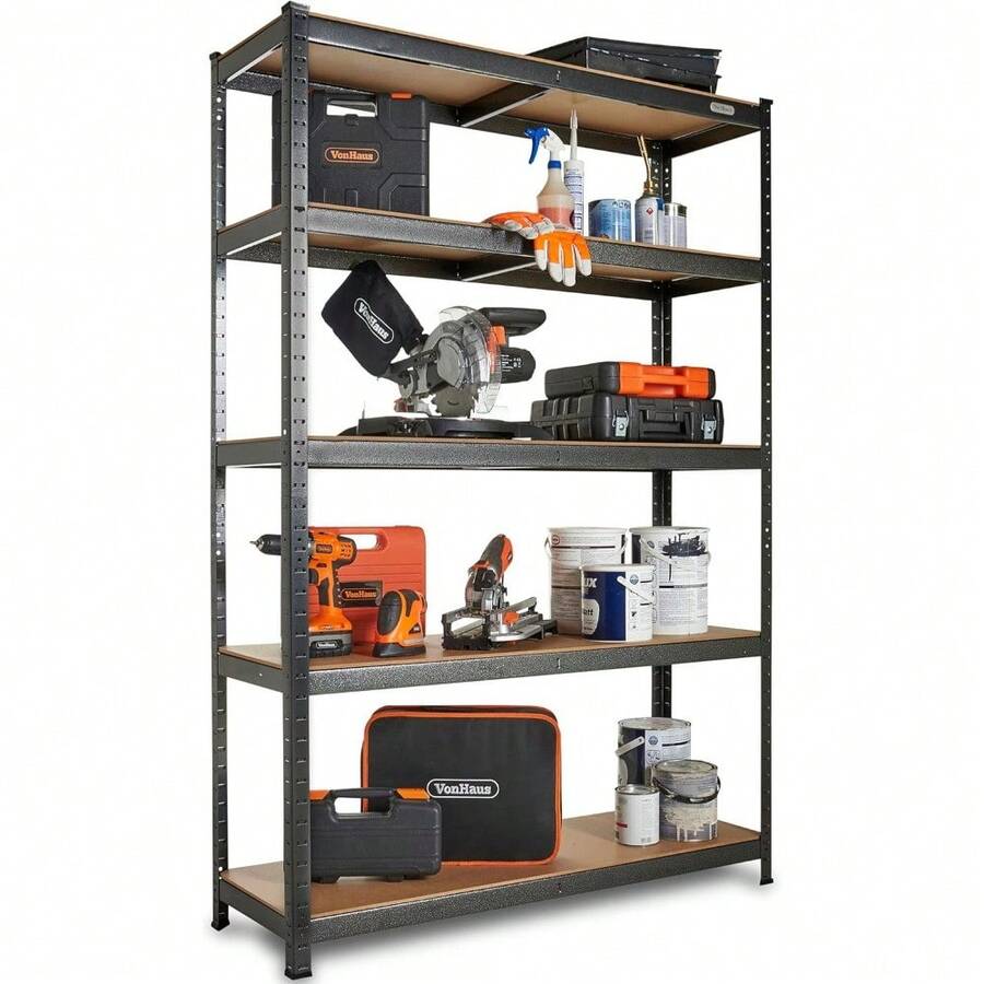 Garage Shelving Units - 5-Tier Garage Storage Shelves With 1325KG ...