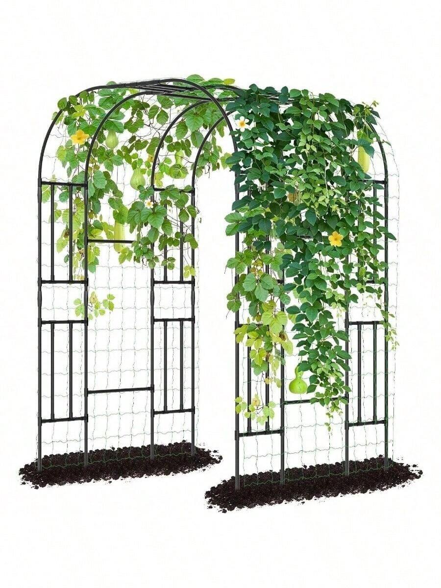 Slsy Extra Tall Garden Arch Trellis For Climbing Plants Outdoor, 87" H ...