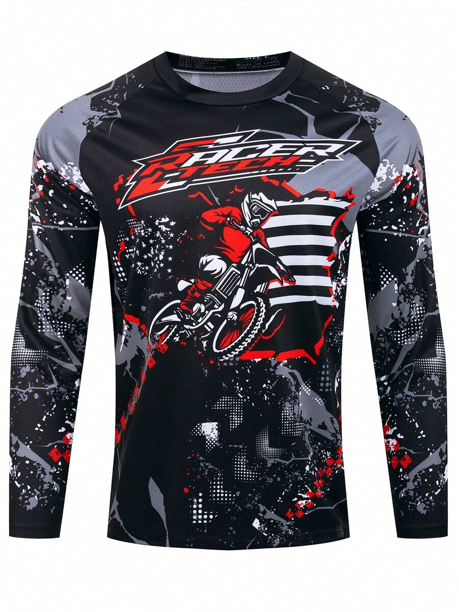 Men's Long Sleeve Motocross Cycling Jerseys Downhill Mountain Bike MTB ...