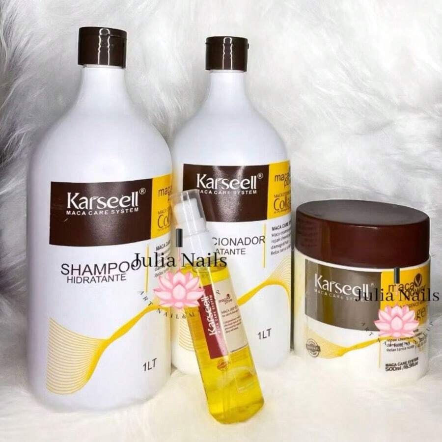 Karsell Kit 4 itens Máscara Collagen + Shampoo Condicionador + Óleo ...