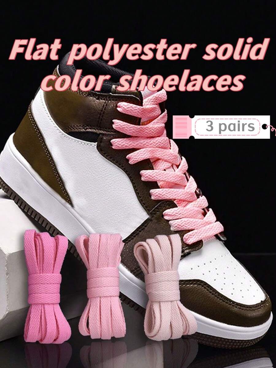 3 Pairs Flat Woven Shoelaces For Casual Sneakers, Single Layer ...