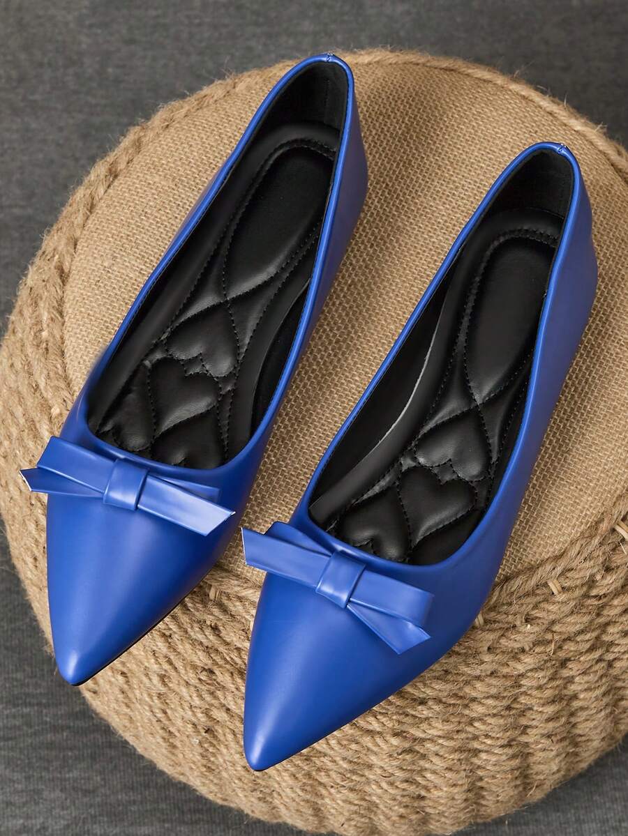 WHDXY Women's French Style Flat Shoes, Pointed Toe Bowknot Low Vamp ...