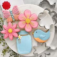 Garden Flower Cookie Cutters 5-Pc Set With Butterfly, Bird, Daisy ...