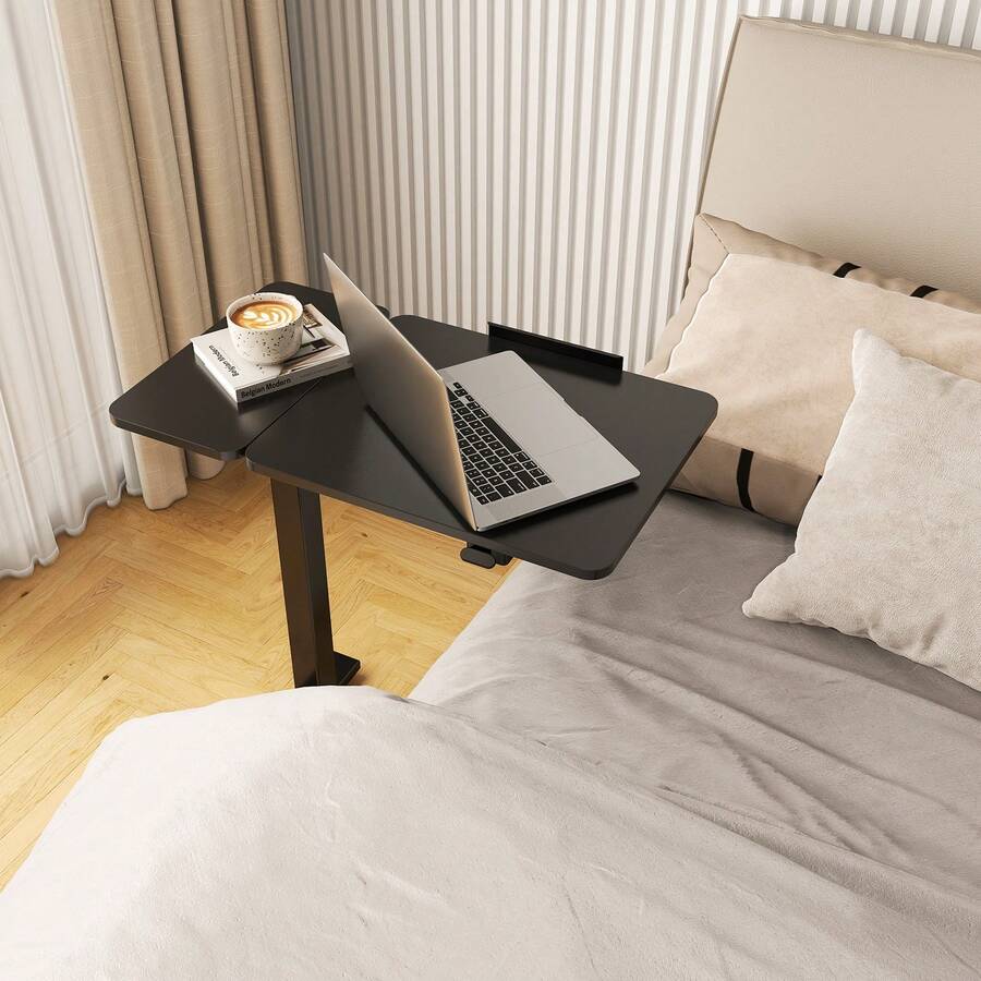Sweetcrispy Overbed Bedside Desk Mobile Rolling Laptop Stand Tilting ...