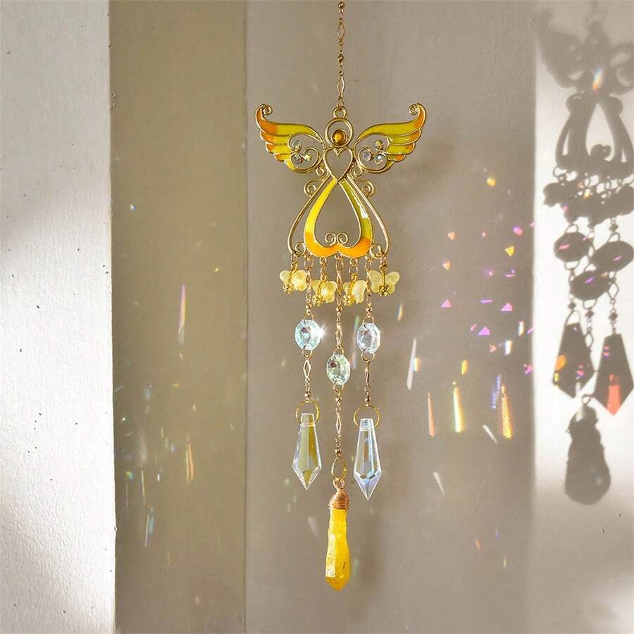 Angel Crystal Window Hanging Prisms With Chain Rainbow Maker Suncatcher ...