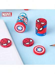 2 Marvel Spider Man, Captain Cartoon Erasers, Cute Rubber Kids Kiti ...