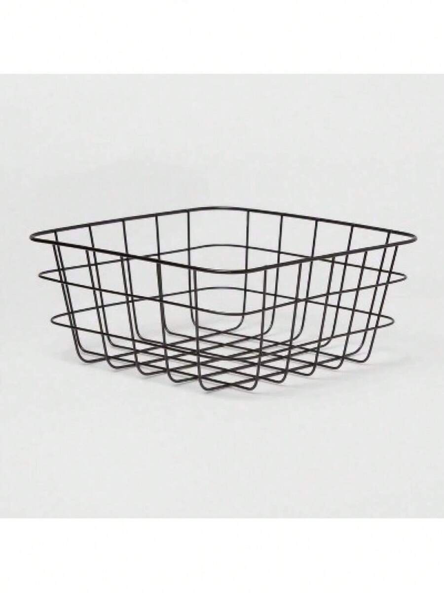 Small Wire Basket Black: Carbon Steel Storage, Square Decorative, 9.11 ...