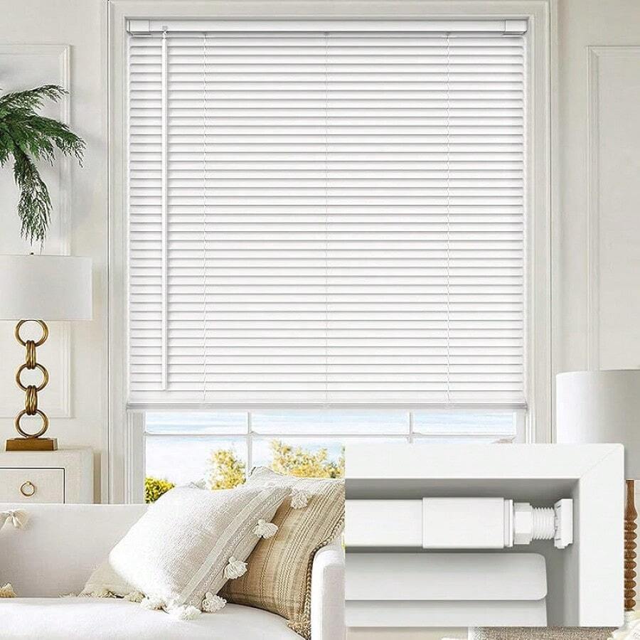 LazBlinds No Tools No Drill 1 Vinyl Blinds, Cordless Blinds, Light ...