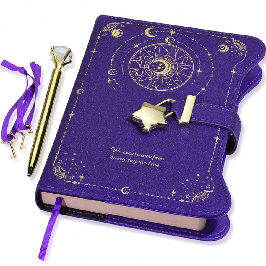 1PC Diary With Lock And Keys For Girls And Boys Gift Ideas, 360 Gold ...