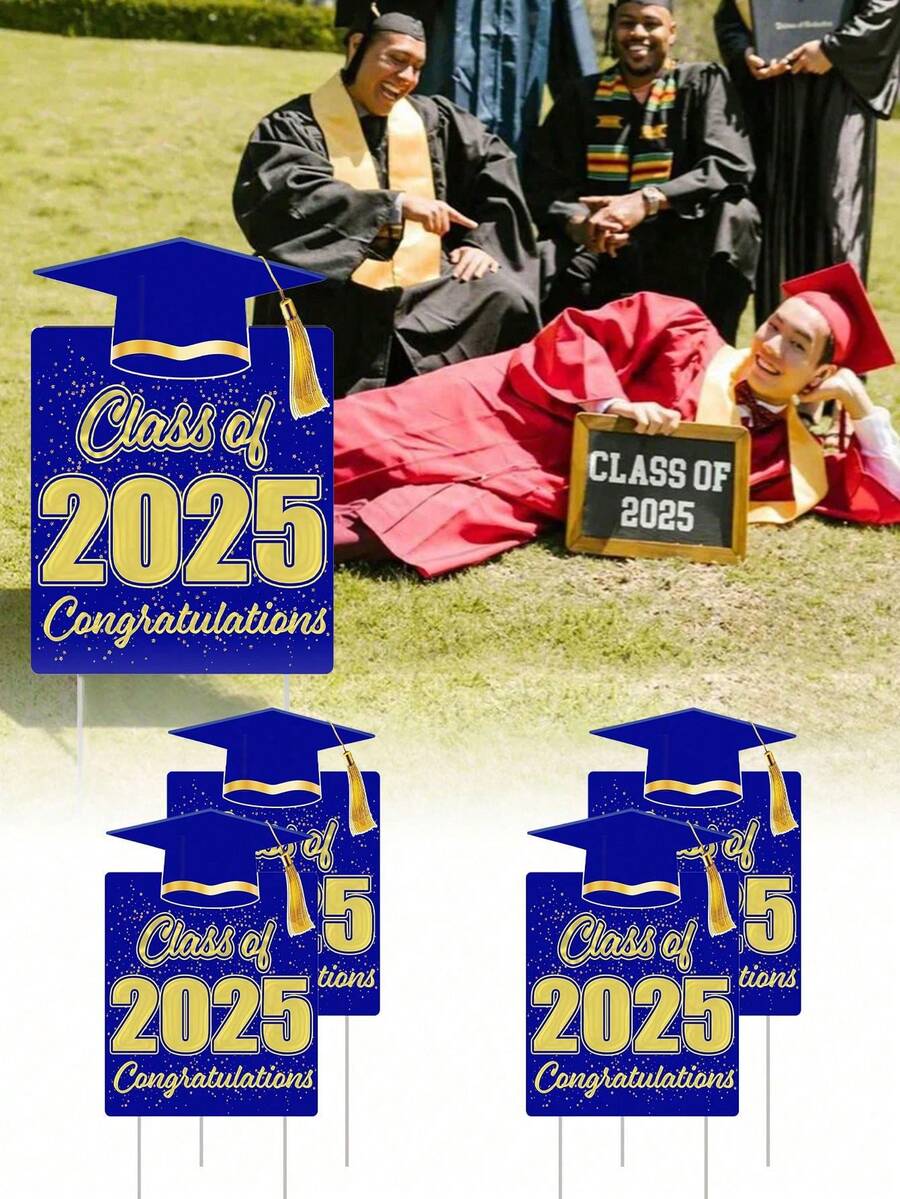 1pc-Congratulations Class Of 2025 Graduation Yard Sign With Stick - 12 ...