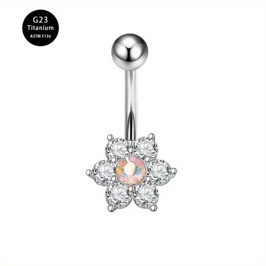 A Hot-Selling Navel Ring Titanium Steel Body Navel Nail Inset With ...