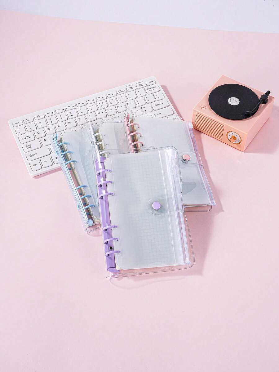 1pc Transparent Macaron Color Loose-Leaf Binder Cover (Inner Pages Not ...