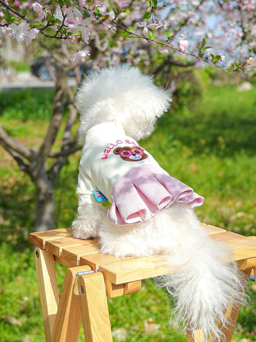 1pc Pet Dress, Dog Clothing & Accessories For Small Dogs Like Poodle ...