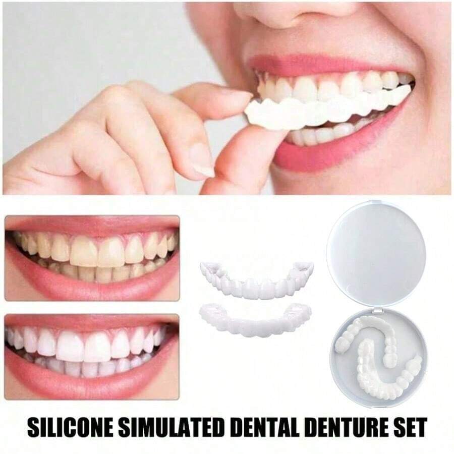 1-5Set Upper Lower Temporary Fit Fake Teeth Cosmetic Denture Smile ...