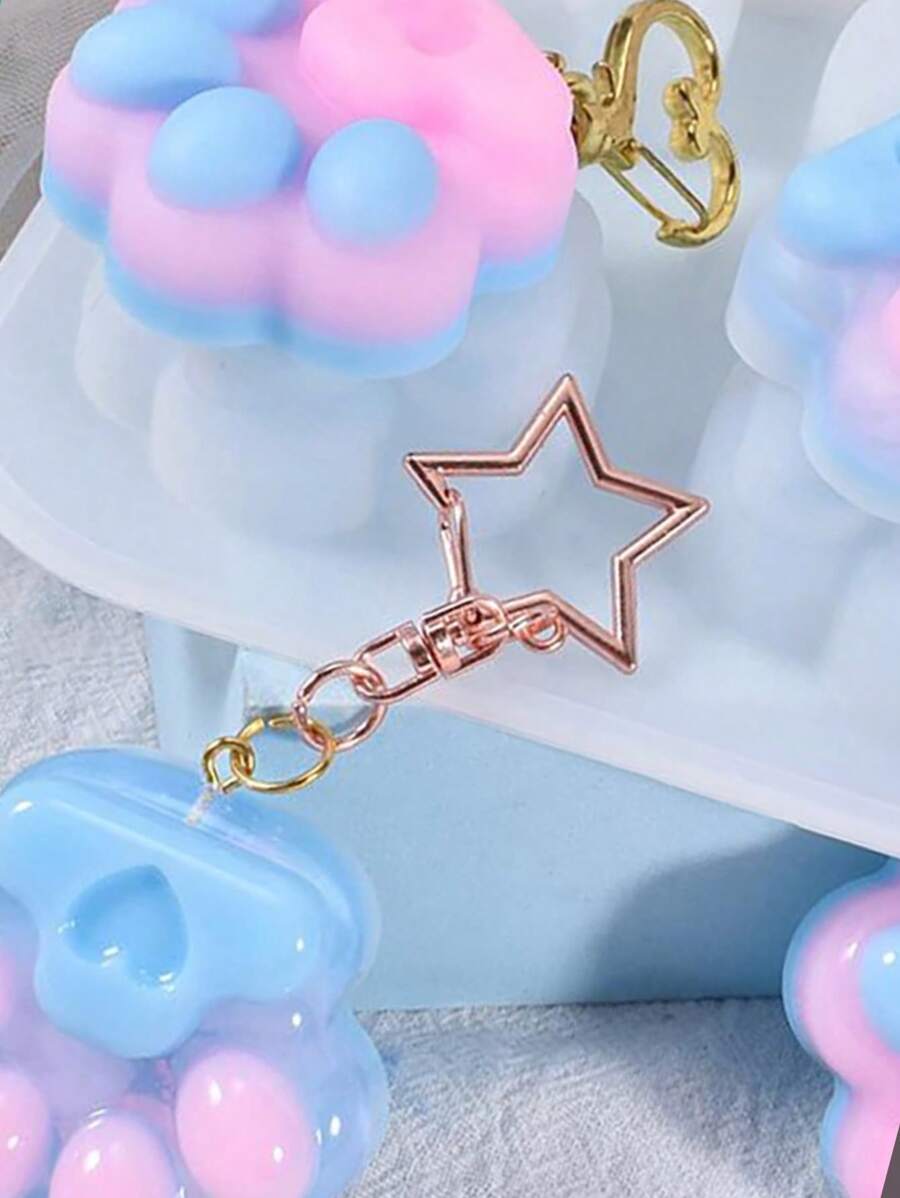 4-Cavity Silicone Cat Paw Keychain Mold - Resin Casting Jewelry Crafting Tool For DIY Jewelry ...