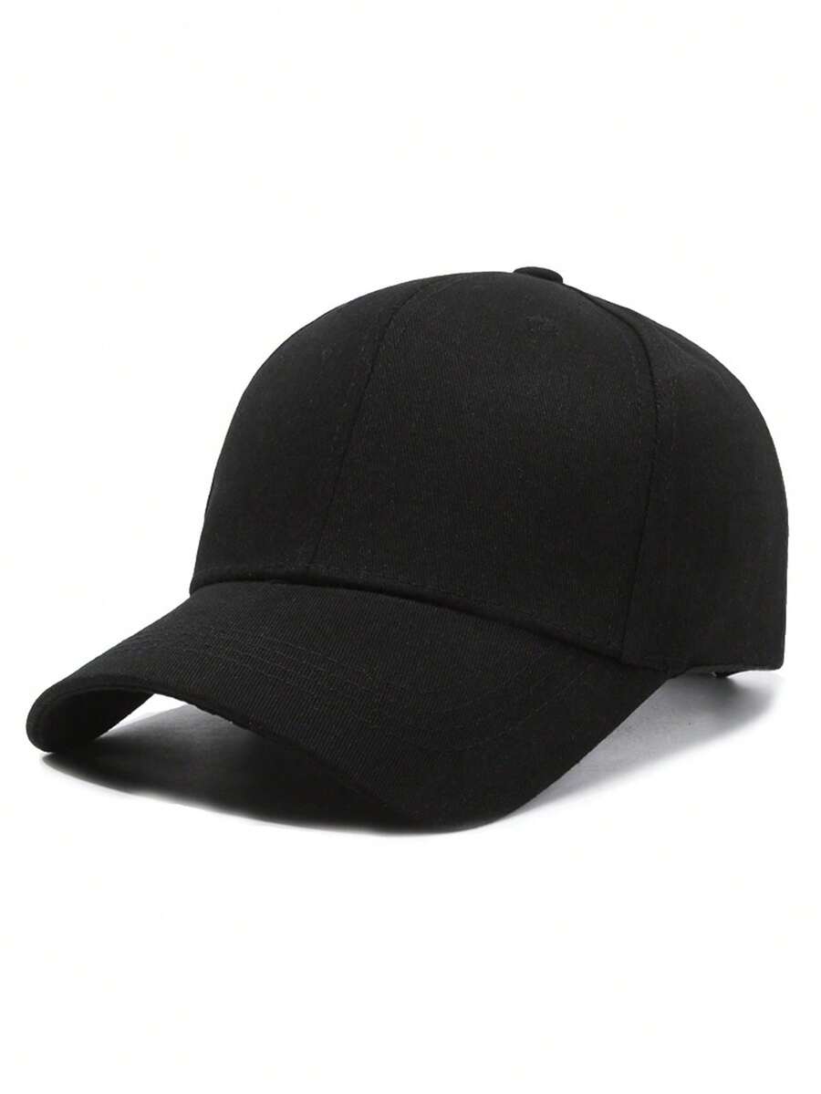 Versatile Solid Black Baseball Cap, Men's Winter New Deeper Hard Top ...